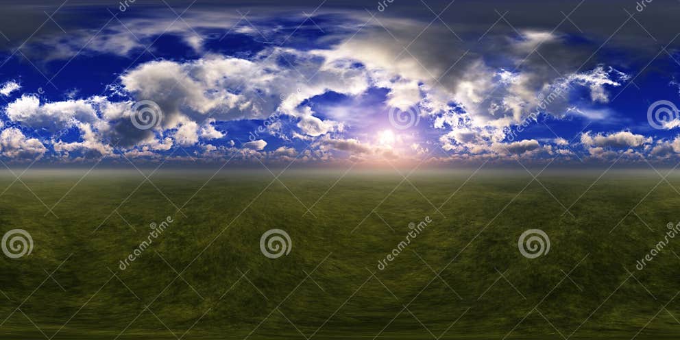 Panorama of the Landscape. HDRI Stock Illustration - Illustration of ...
