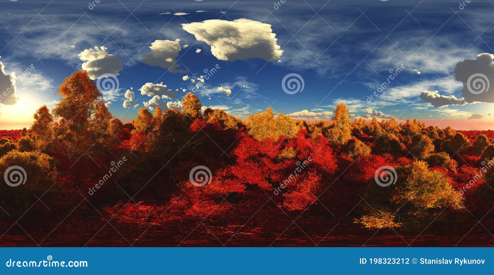 Panorama of the Landscape. HDRI Stock Illustration - Illustration of ...
