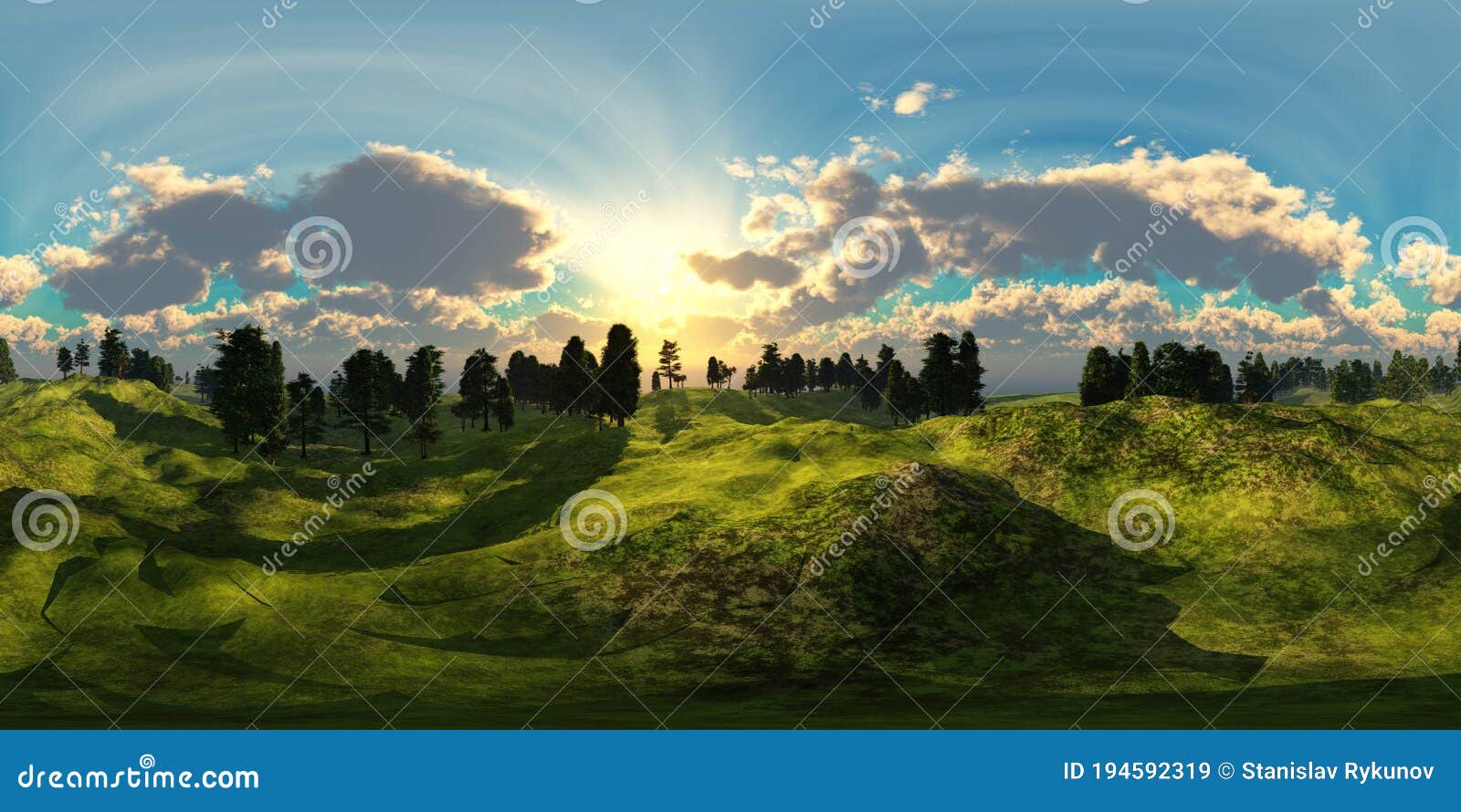 Panorama of the Landscape. HDRI Stock Illustration - Illustration of ...
