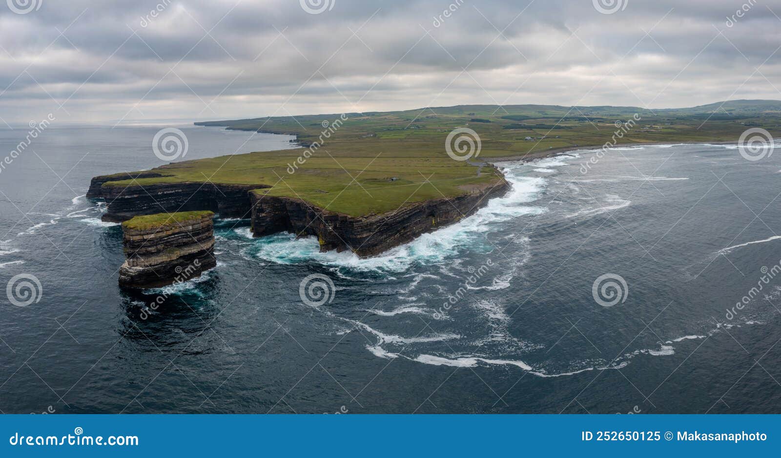 Panorama Landscape View of the Wild and Rugged Coastline of County Mayo ...
