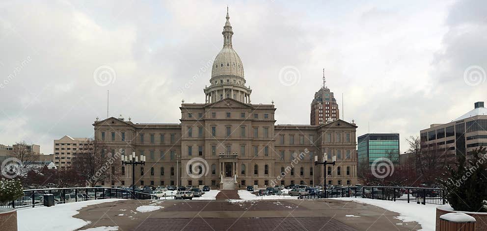 Panorama of Lansing Capitol Building Stock Image - Image of government ...