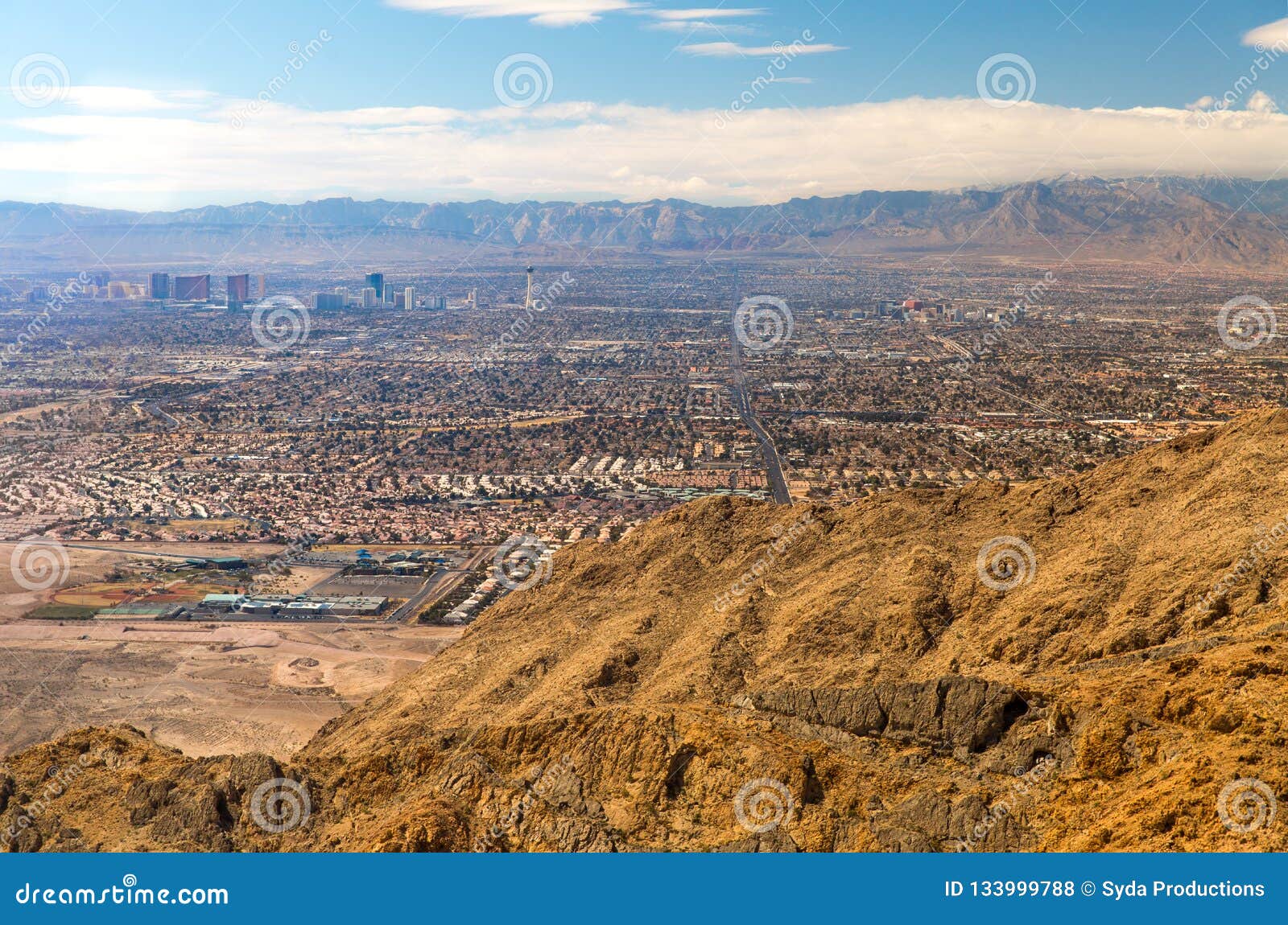 Panorama Lasu Vegas Miasto W Nevada Zdjęcie Stock - Obraz złożonej z ...