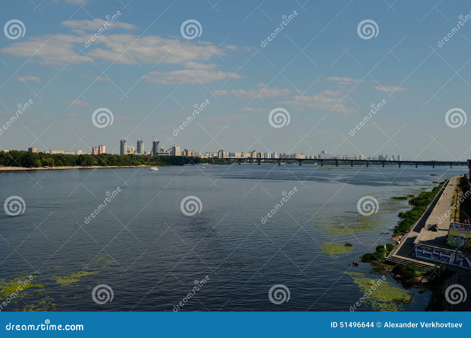 Panorama of the Left Bank of Kiev Editorial Stock Image - Image of ...
