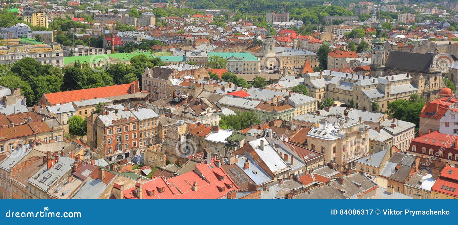 Panorama of Lviv stock image. Image of landscape, panoramic - 84086317