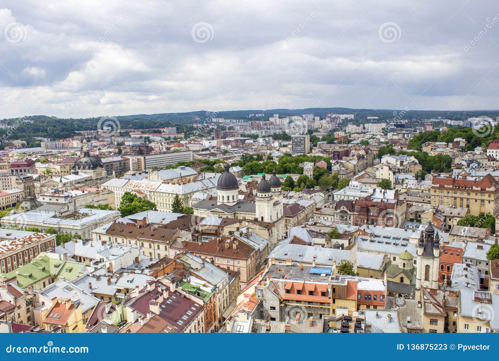 Panorama of Lviv stock image. Image of ancient, culture - 136875223