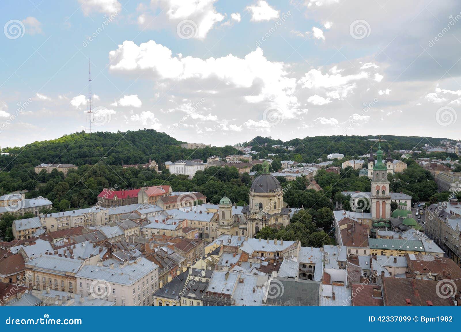 Panorama Lviv. stock image. Image of ancient, center - 42337099