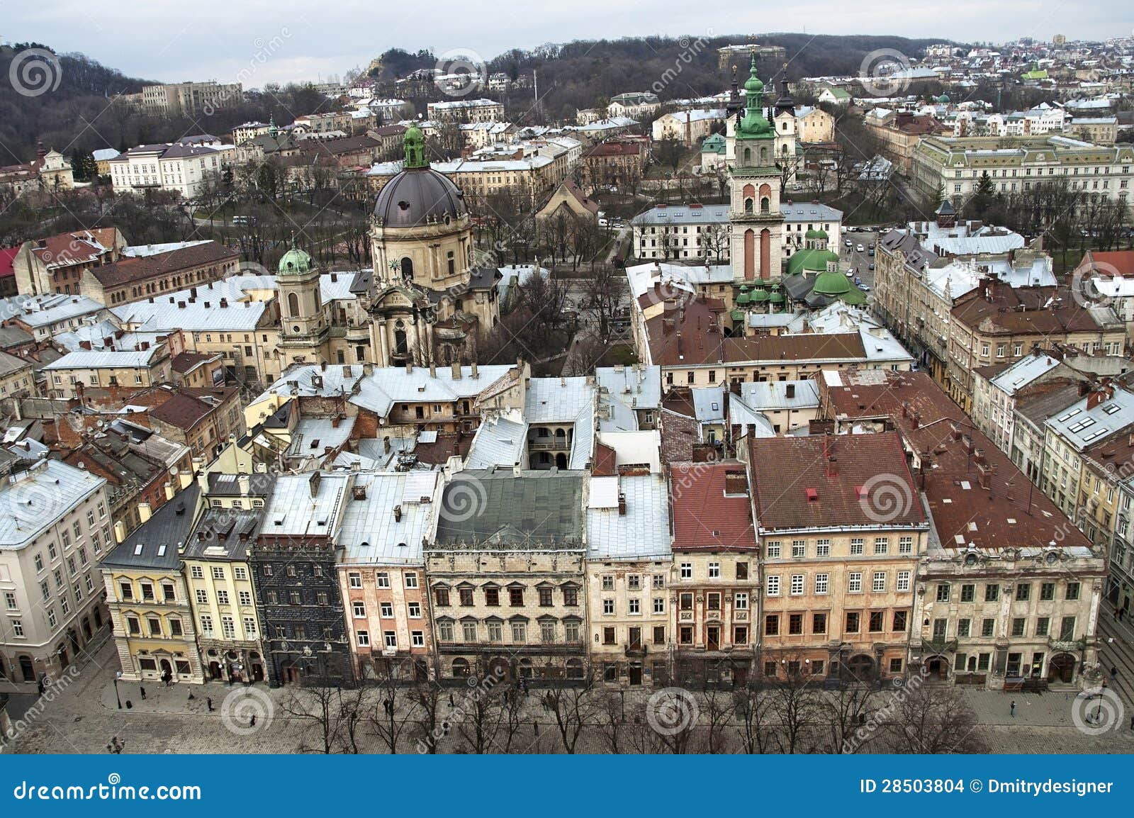 Panorama of Lvov City from Height Stock Photo - Image of outdoor ...