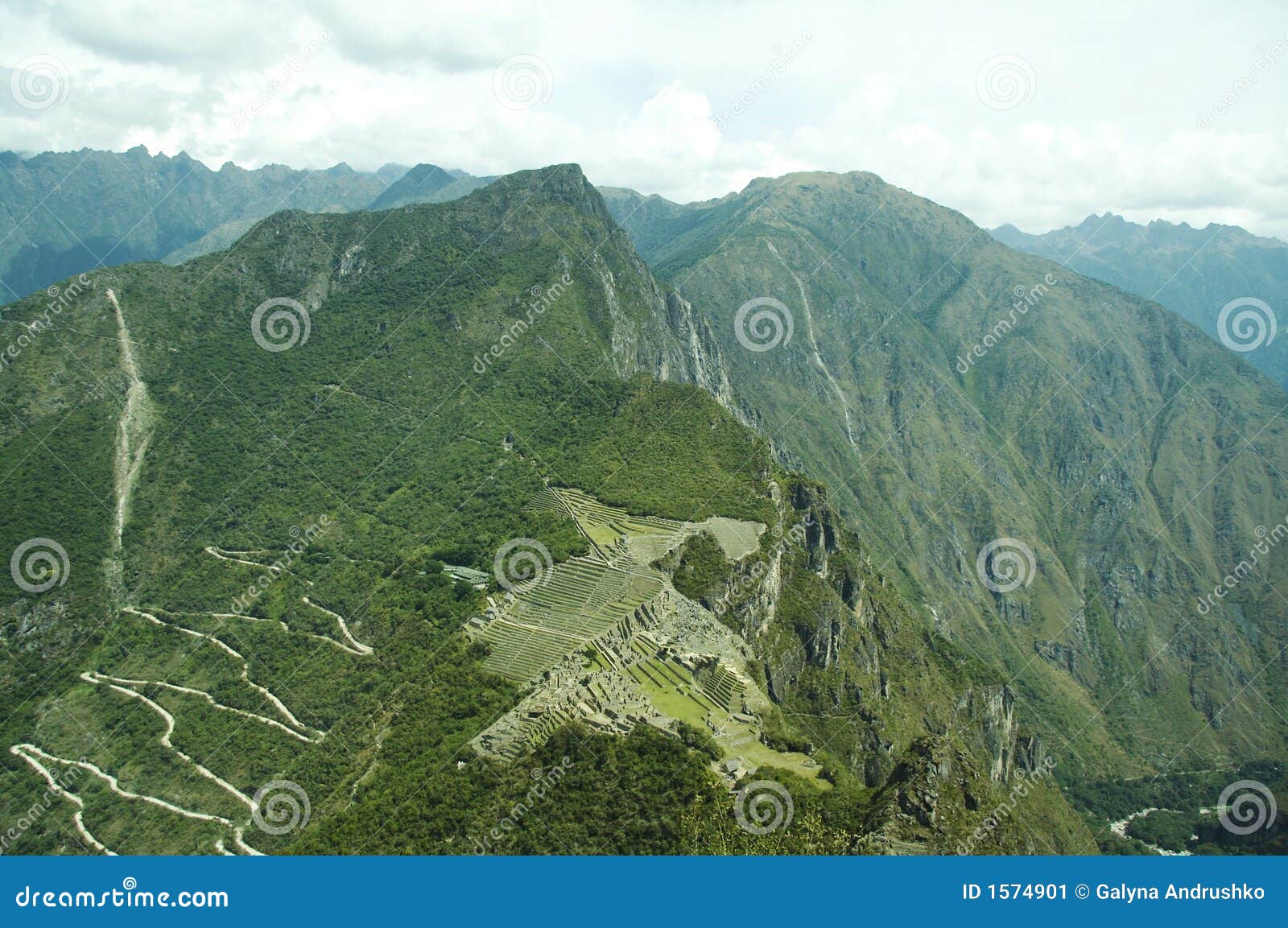 Panorama on the Machu-Picchu City Stock Image - Image of architecture ...