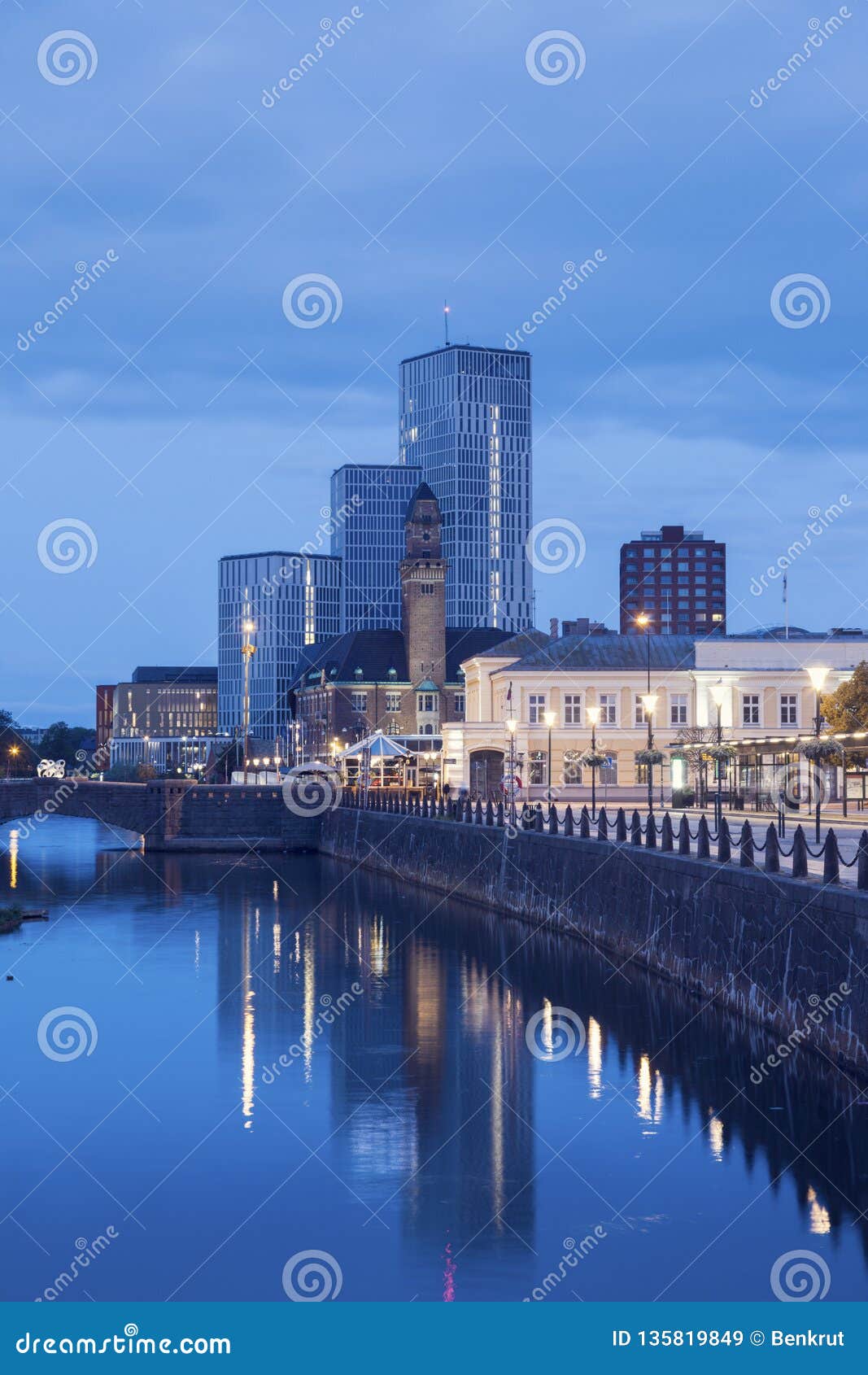 Panorama of Malmo stock image. Image of cold, skane - 135819849