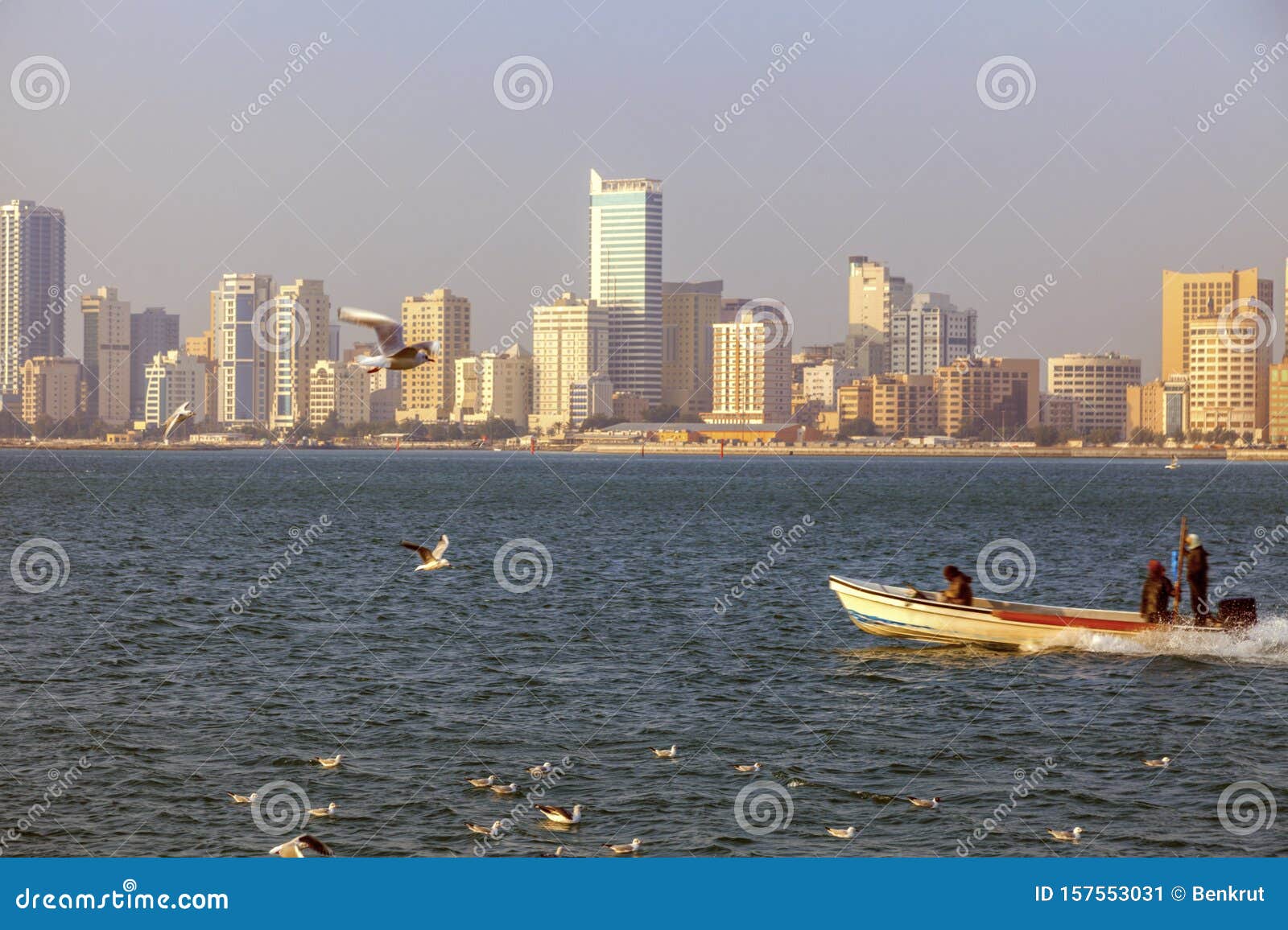 Panorama of Manama stock image. Image of asia, persian - 157553031