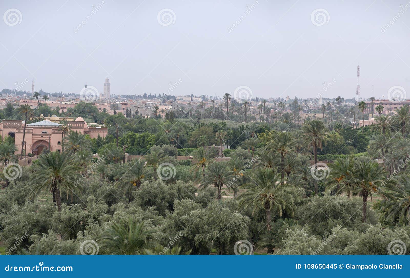 Panorama of marrakech stock image. Image of marrakesh - 108650445