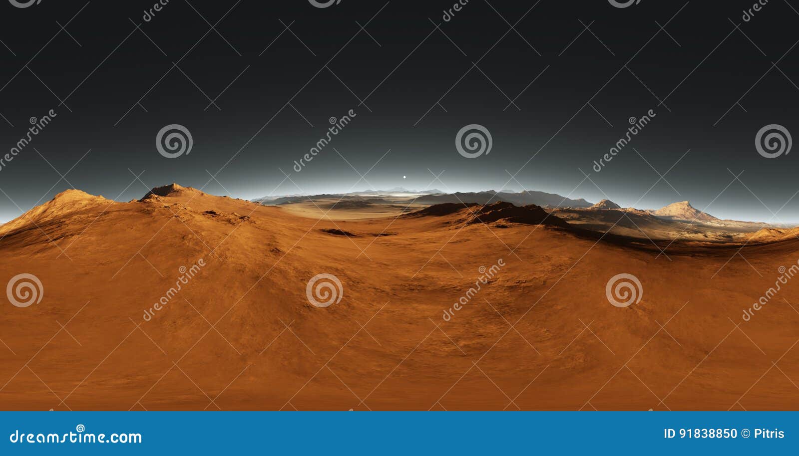 Panorama Of Mars Sunset, Environment HDRI Map. Equirectangular ...