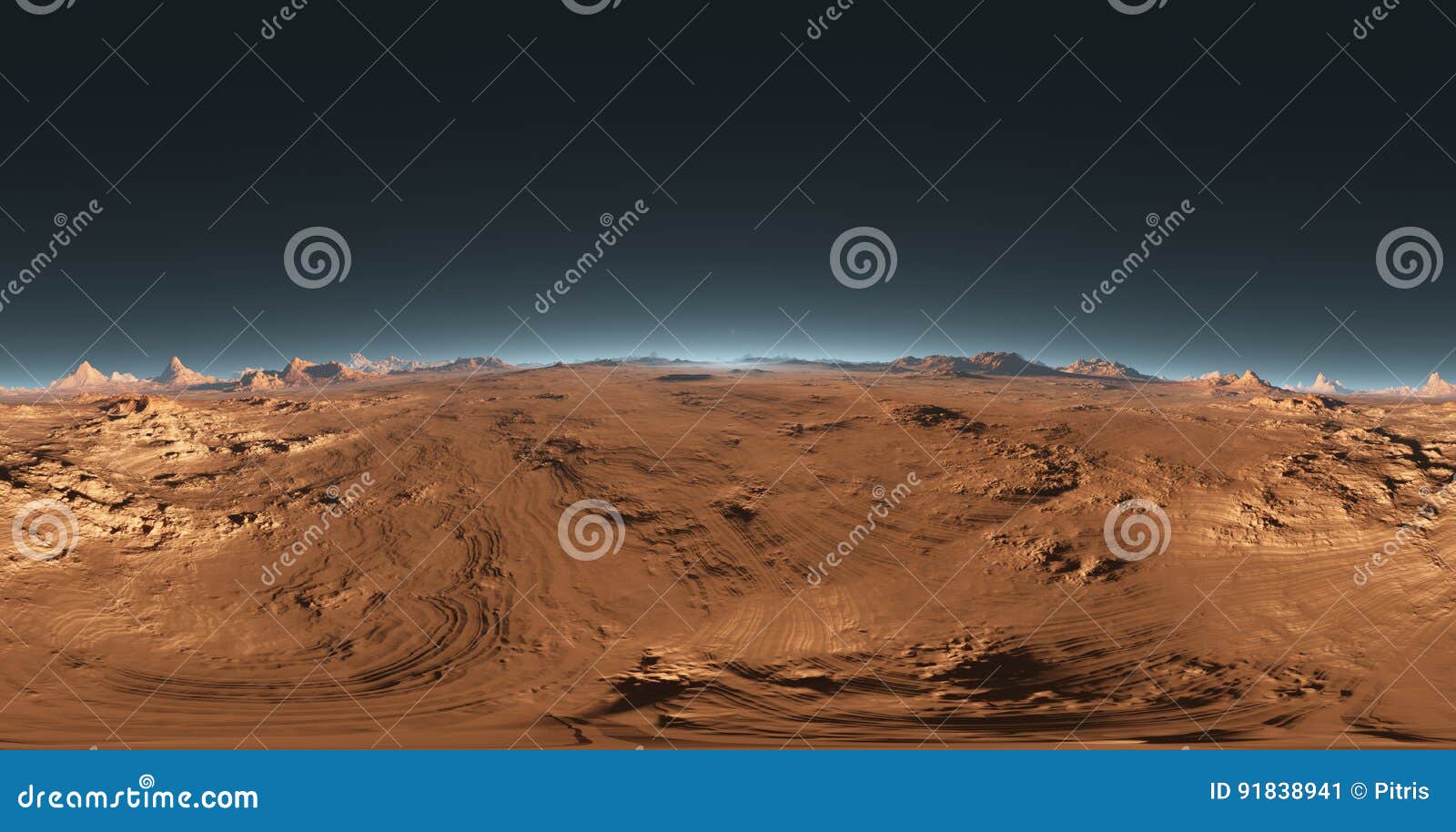 Panorama Mars Sunset Environment Hdri Map Equirectangular Projection ...