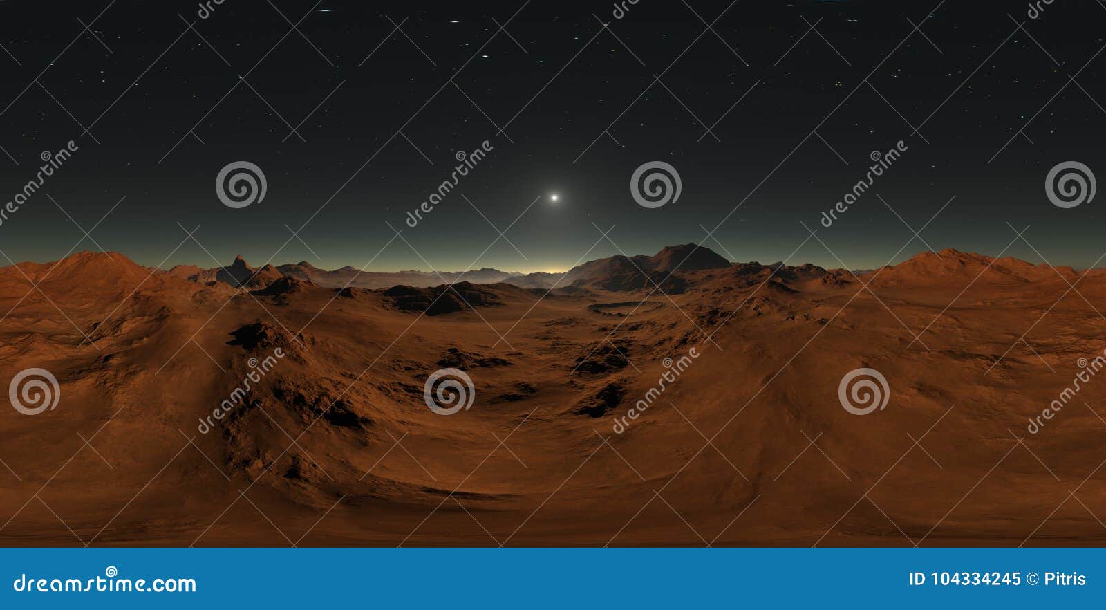 Panorama Of Mars Sunset, Environment HDRI Map. Equirectangular ...
