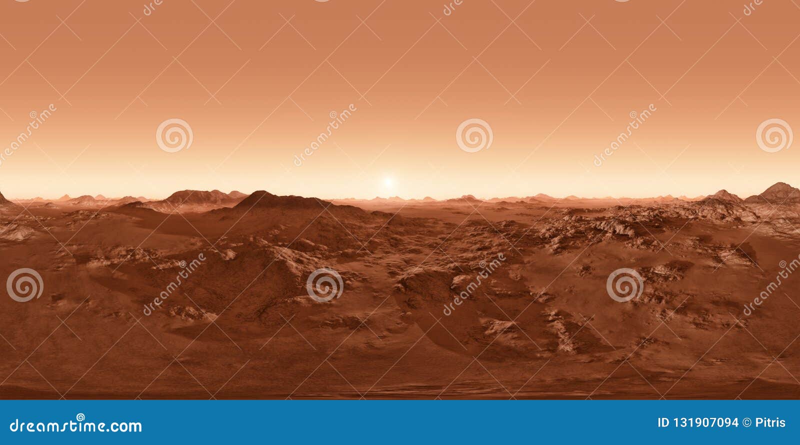 360 Panorama of Mars Sunset, Environment Map. Equirectangular ...