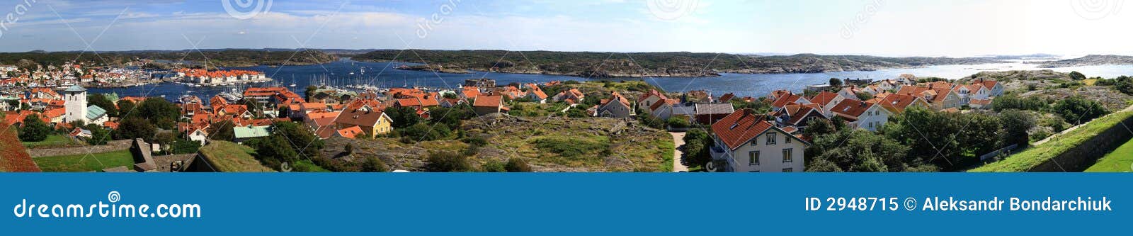 Panorama from Marstrand Castle Stock Image - Image of hill, mountain ...