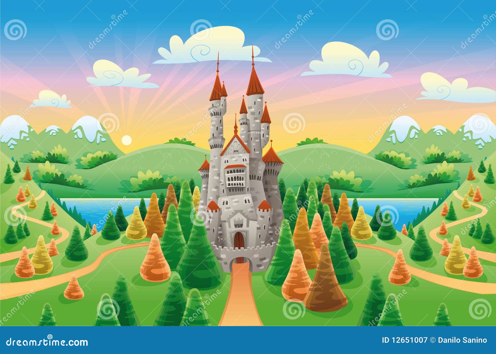 Cartoon Medieval Manor