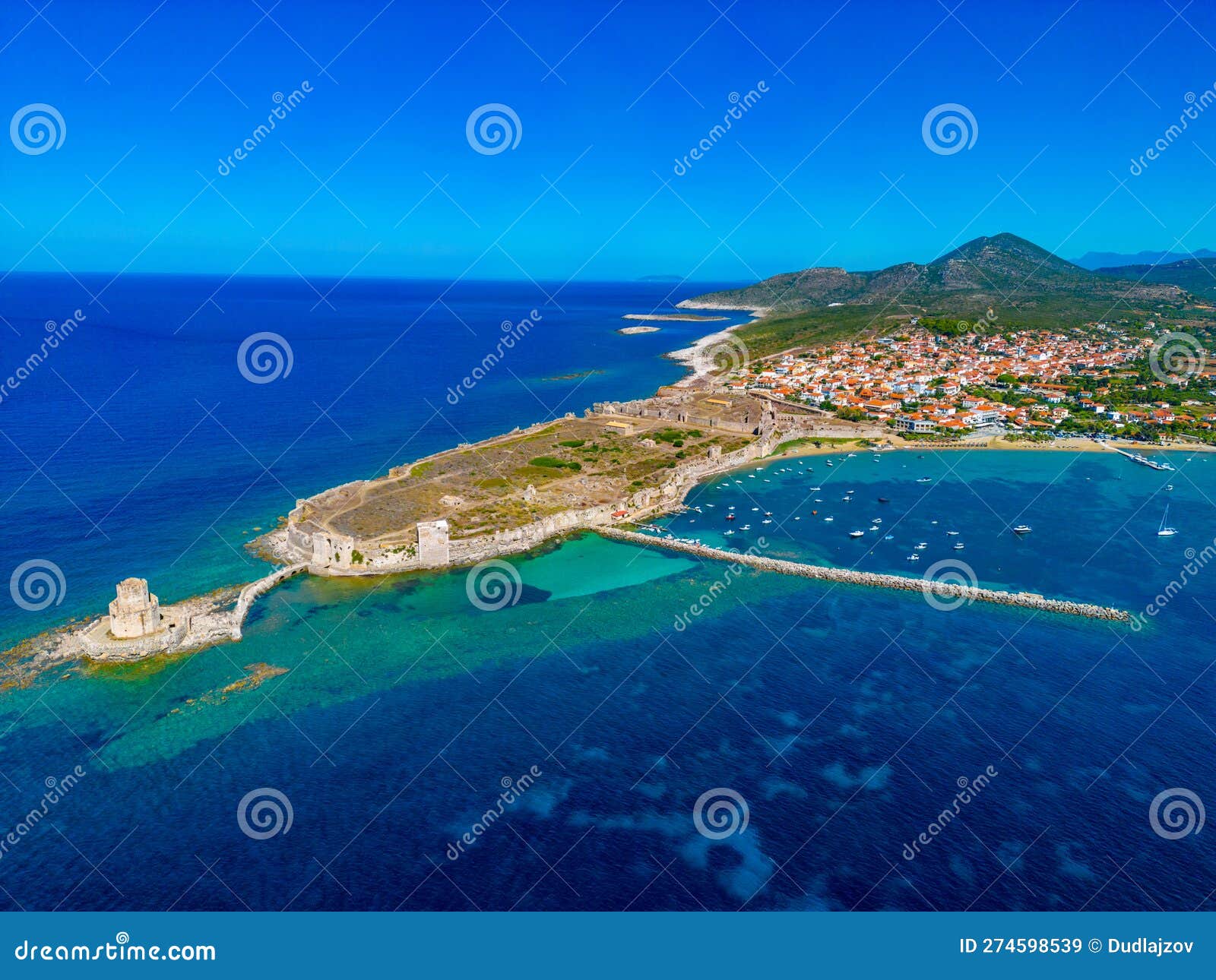 Panorama of Methoni Castle in Greece Stock Image - Image of messenia ...