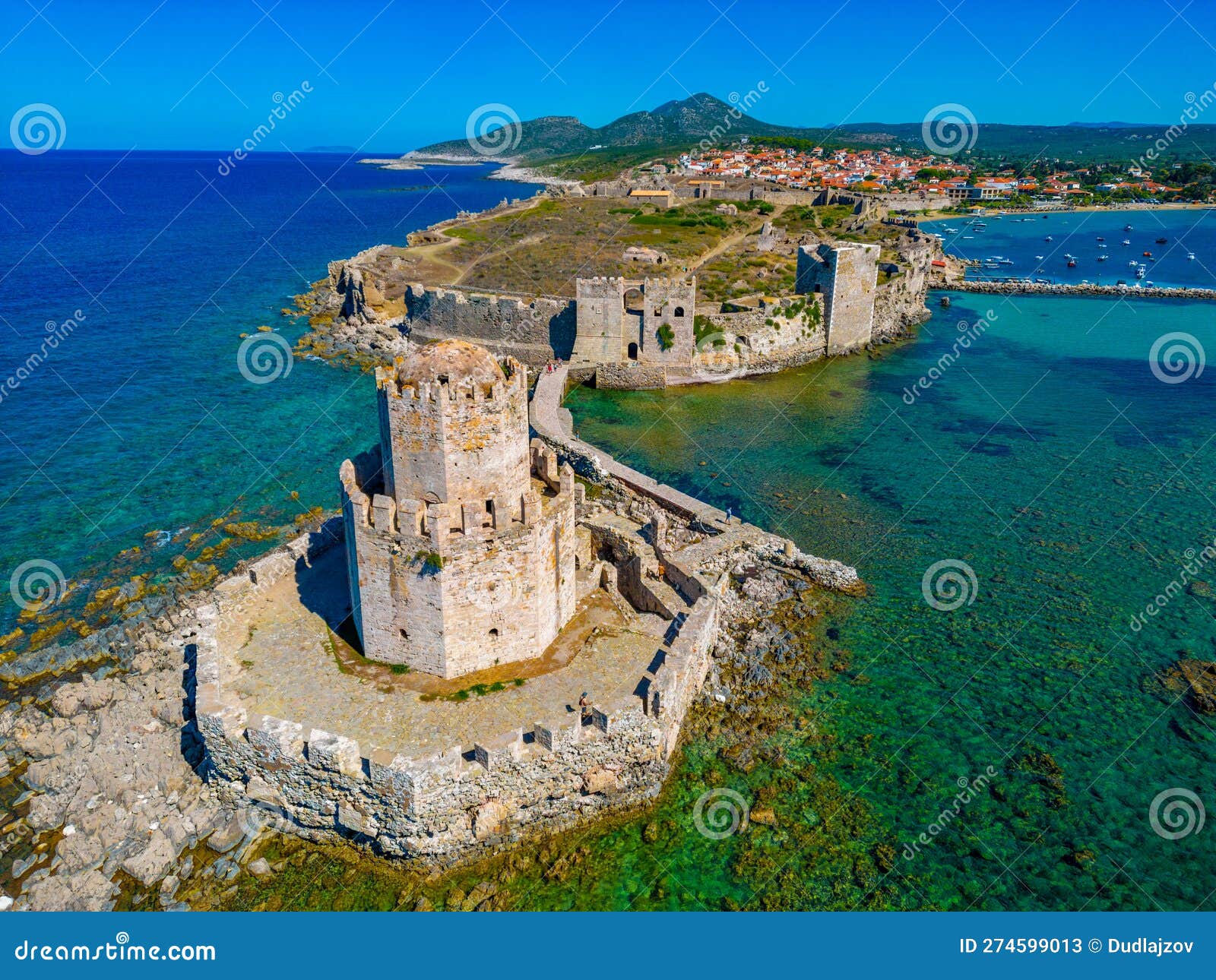 Panorama of Methoni Castle in Greece Stock Image - Image of ...