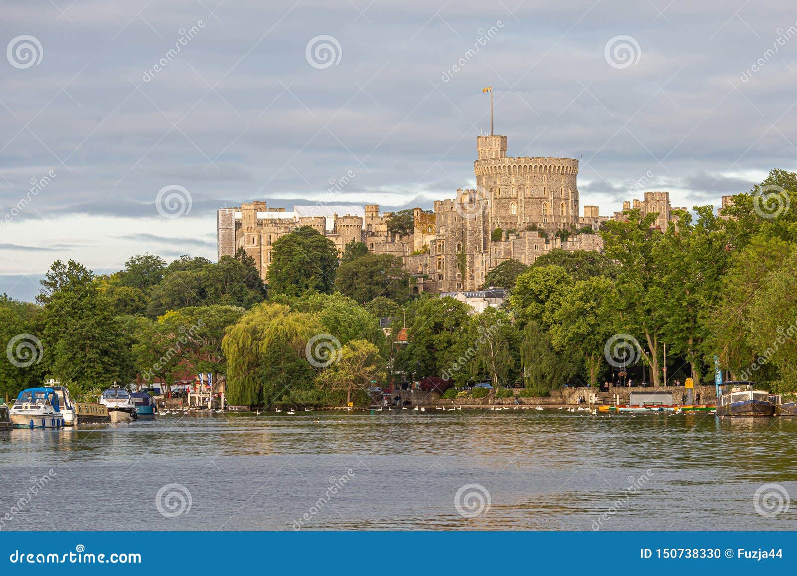 Windsor Castle Overlooking the River Thames, England Stock Photo ...