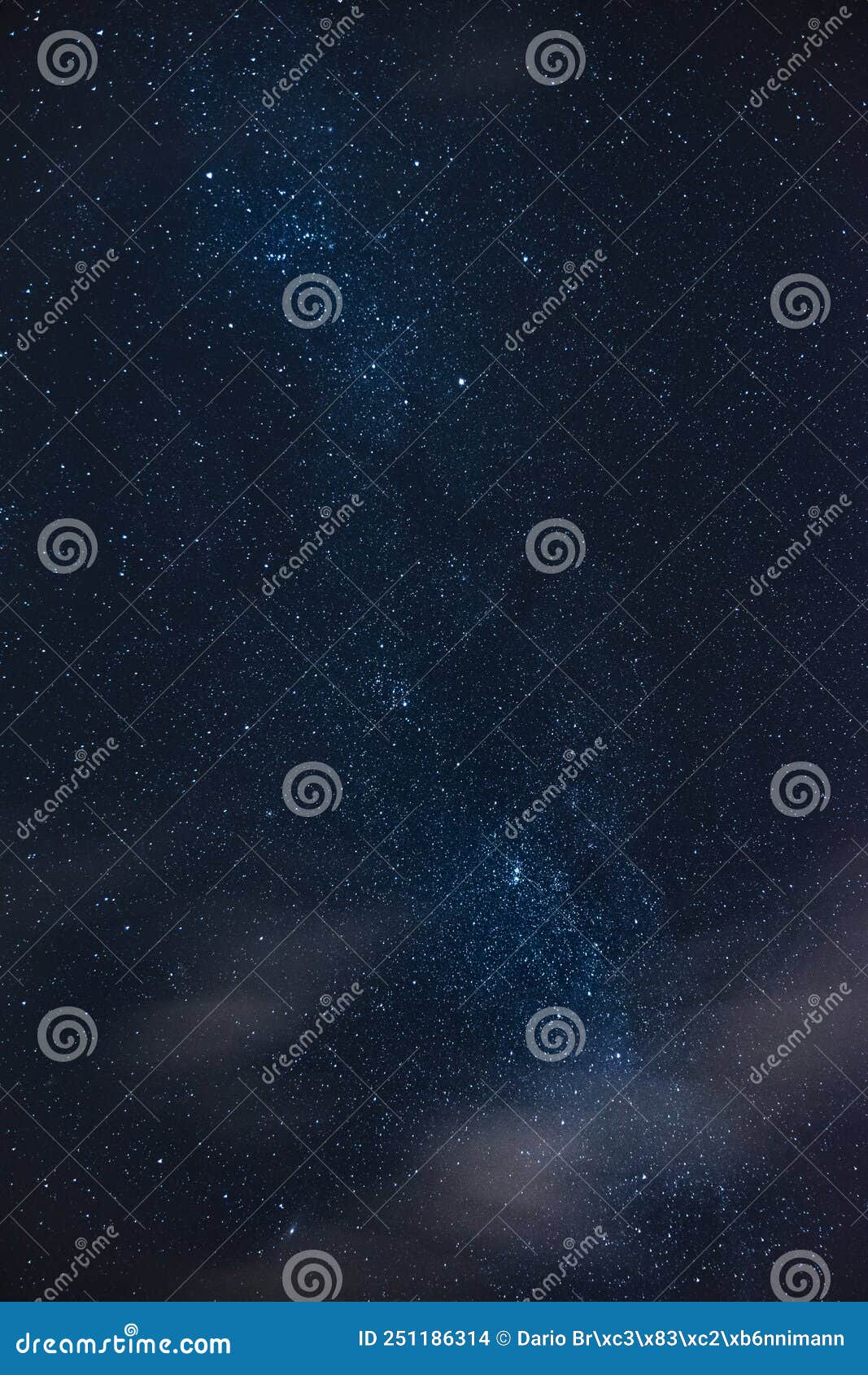 Panorama of Milky Way, Cool Blue Colours Stock Photo - Image of ...