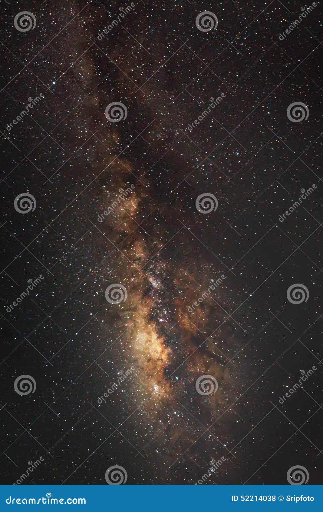 The Panorama Milky Way Galaxy, Long Exposure Photograph Stock Photo ...