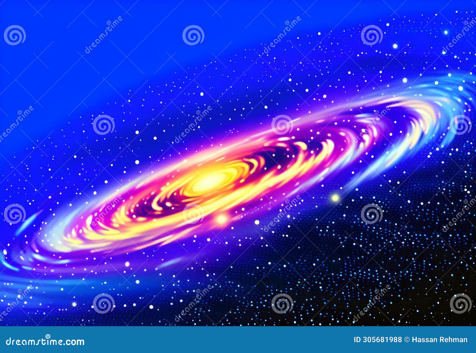 Panorama Of The Milky Way Galaxy With Stars On Night Sky Background Stock Illustration
