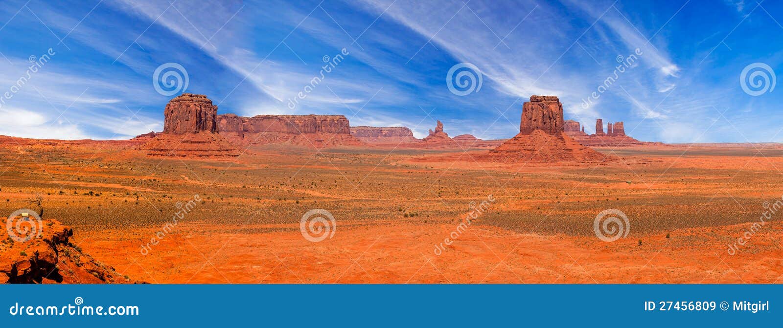Panorama of Mittens and Rock Formations Stock Image - Image of mitten ...