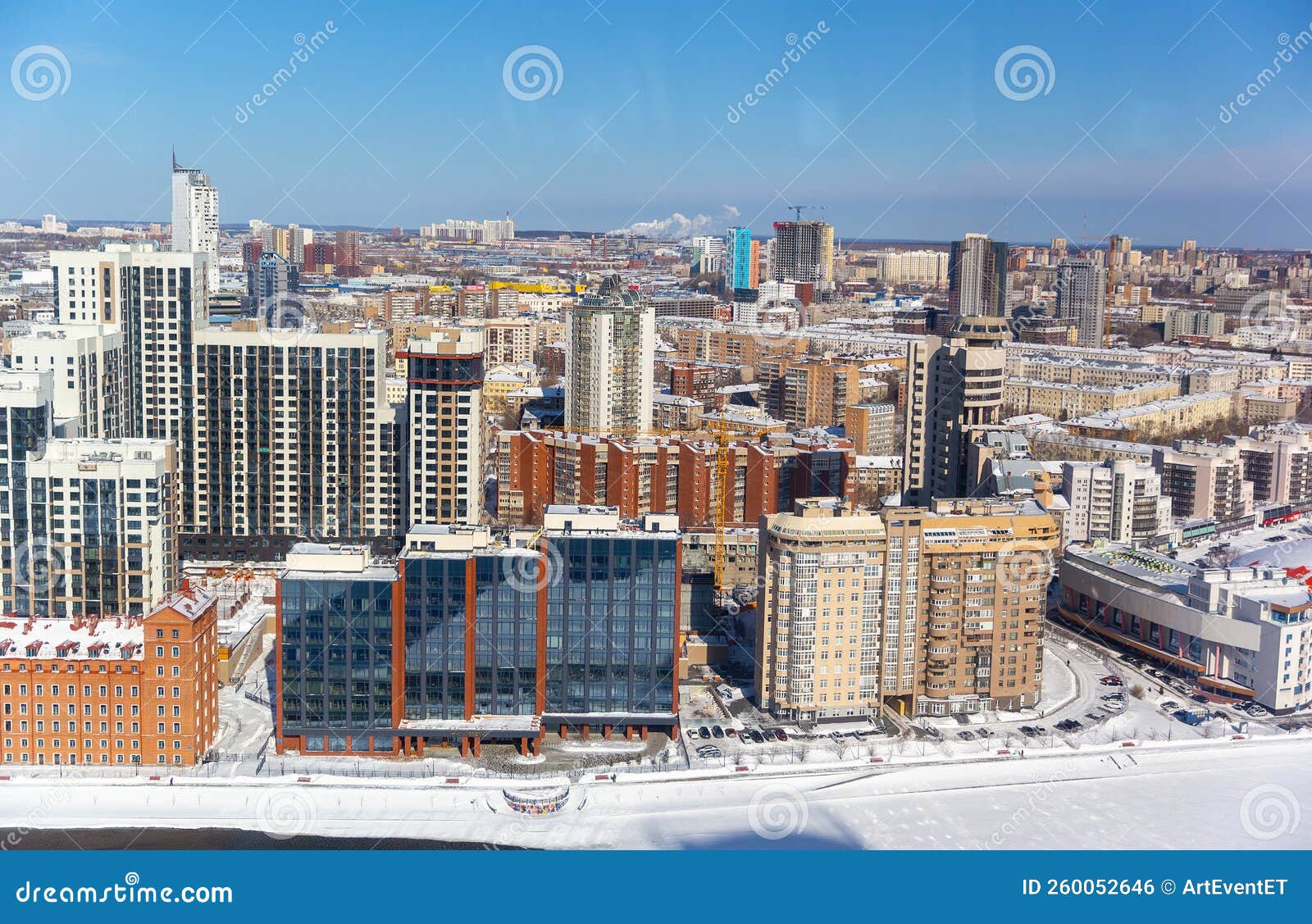 Panorama of Modern City from Above Stock Photo - Image of architecture ...