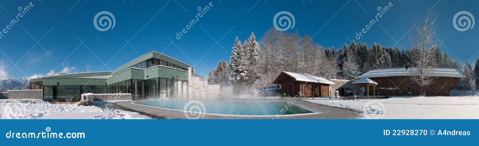 Panorama of a Modern Swimming Pool and Sauna Area Stock Photo - Image ...