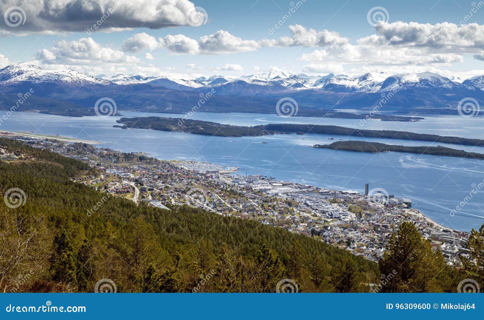 Panorama of Molde Town, Norway Stock Photo - Image of mountains ...