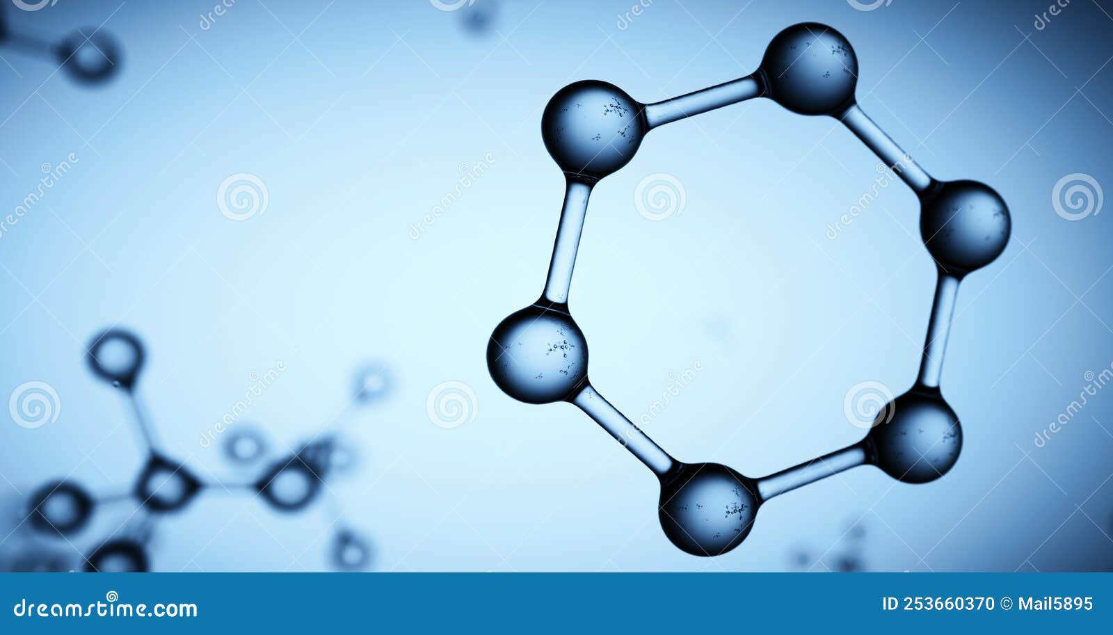 Panorama of Molecules on White-blue Background Stock Illustration ...