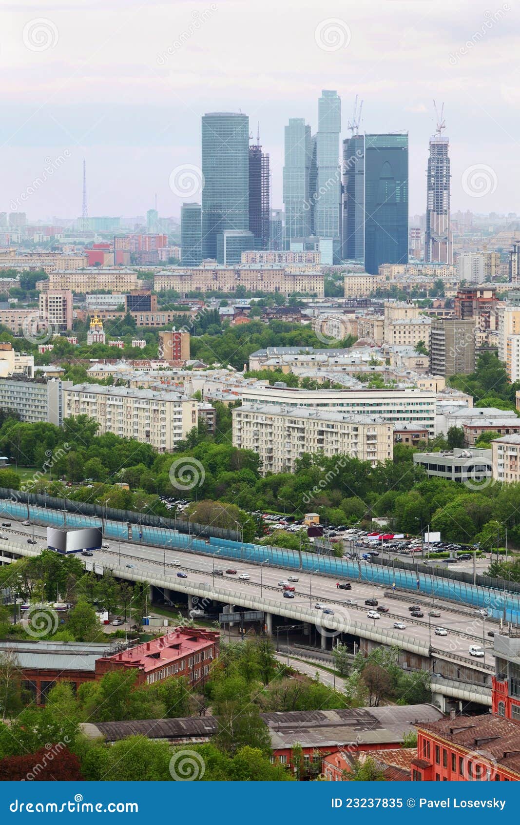 Panorama of Moscow City Complex of Skyscrapers Stock Image - Image of ...