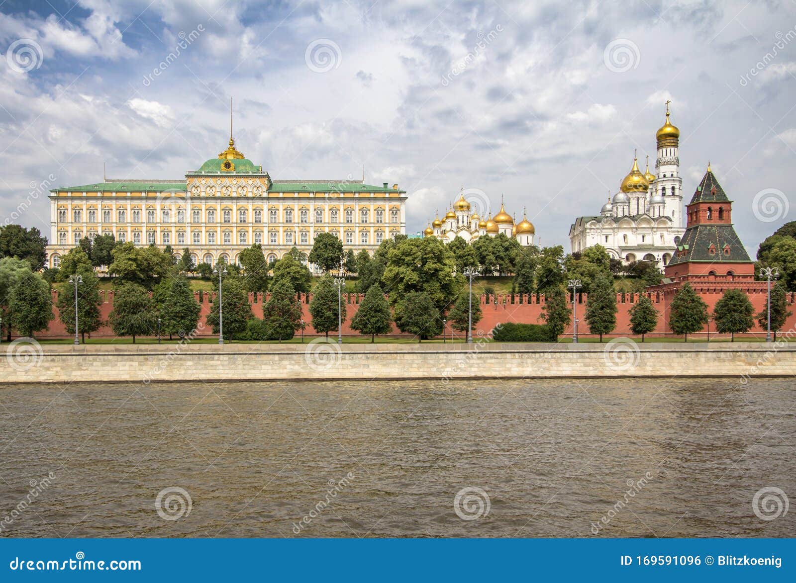 Panorama of the Moscow Kremlin Stock Photo - Image of city, colorful ...