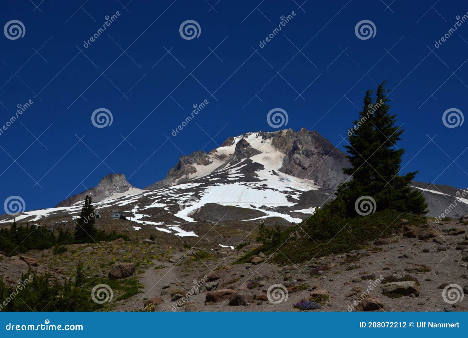 Panorama of Mount Hood, Volcano in the Cascade Range, Oregon Stock ...