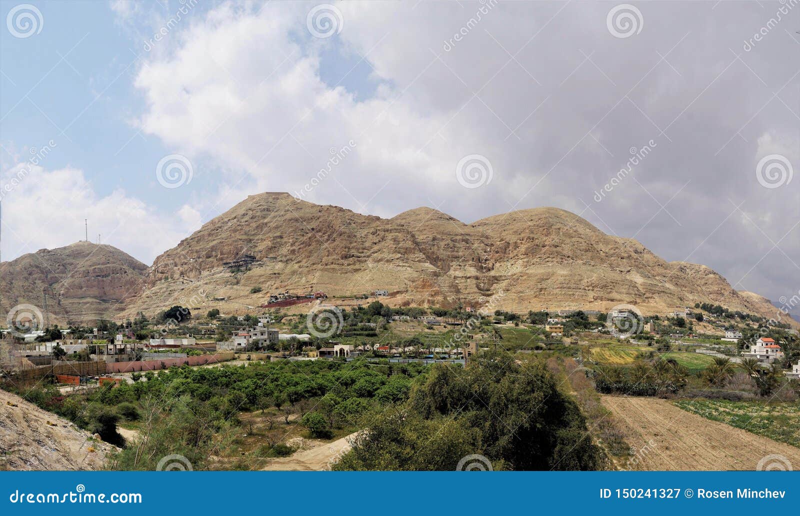 Panorama of the Mount of Temptation, Israel. Stock Image - Image of ...