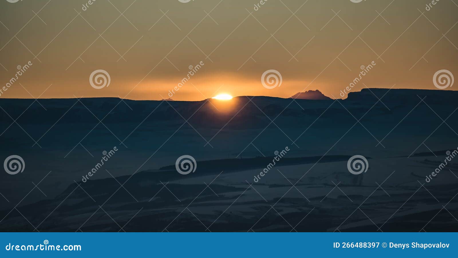 Panorama of the Mountain Range of the Caucasus Mountains at Sunset ...