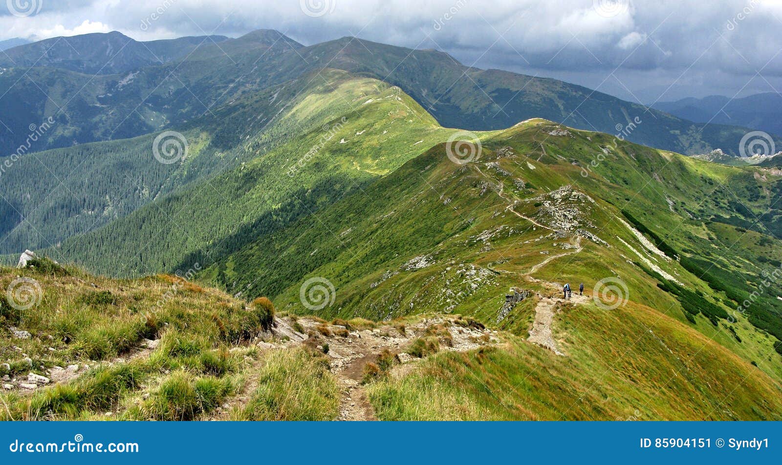 Panorama of Mountain Ridge from Path Running Along Top. Stock Image ...