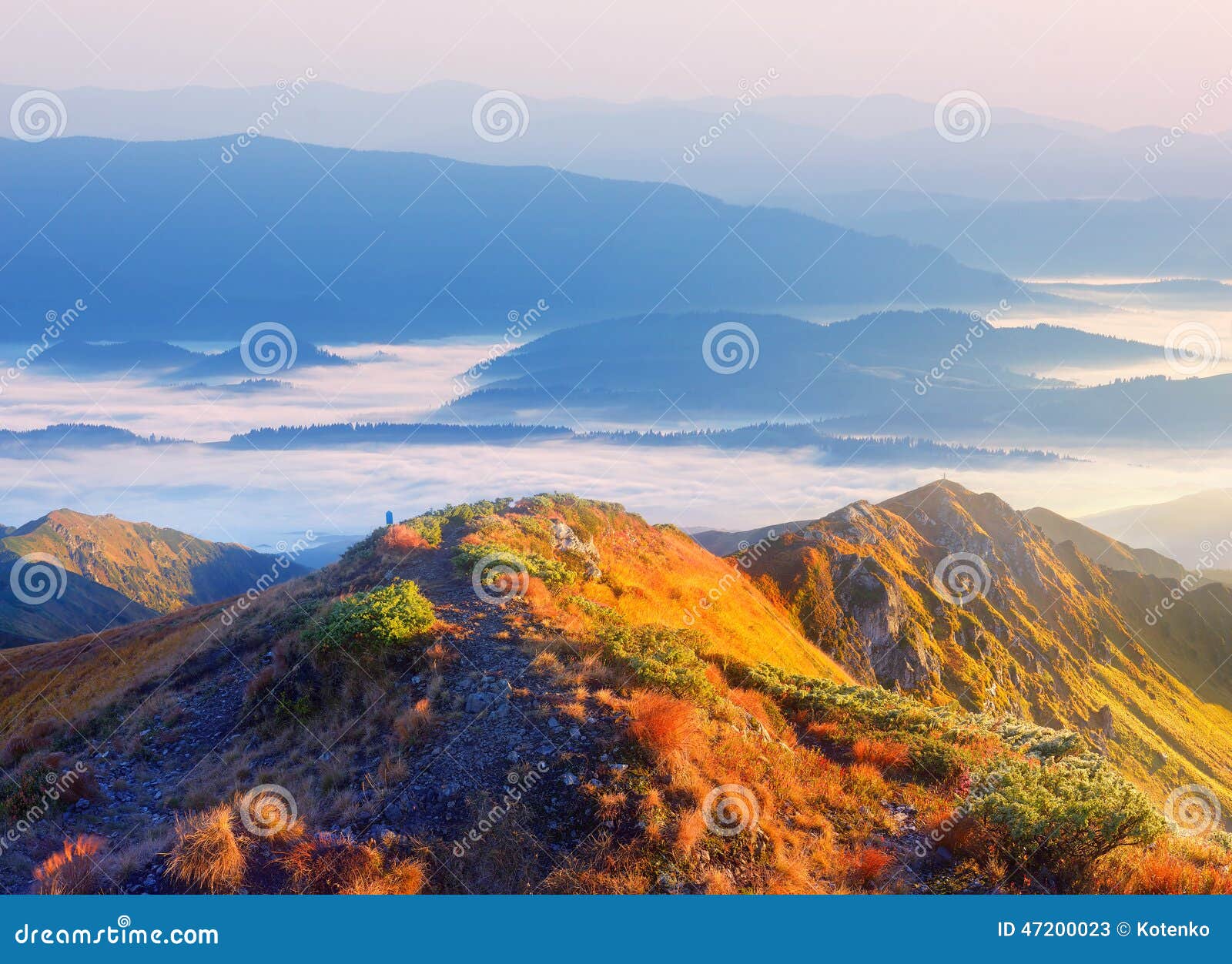 Panorama of Mountain Scenery Stock Image - Image of morning, range ...