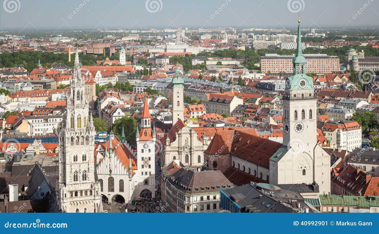 Panorama Munich stock image. Image of summer, town, peter - 40992901