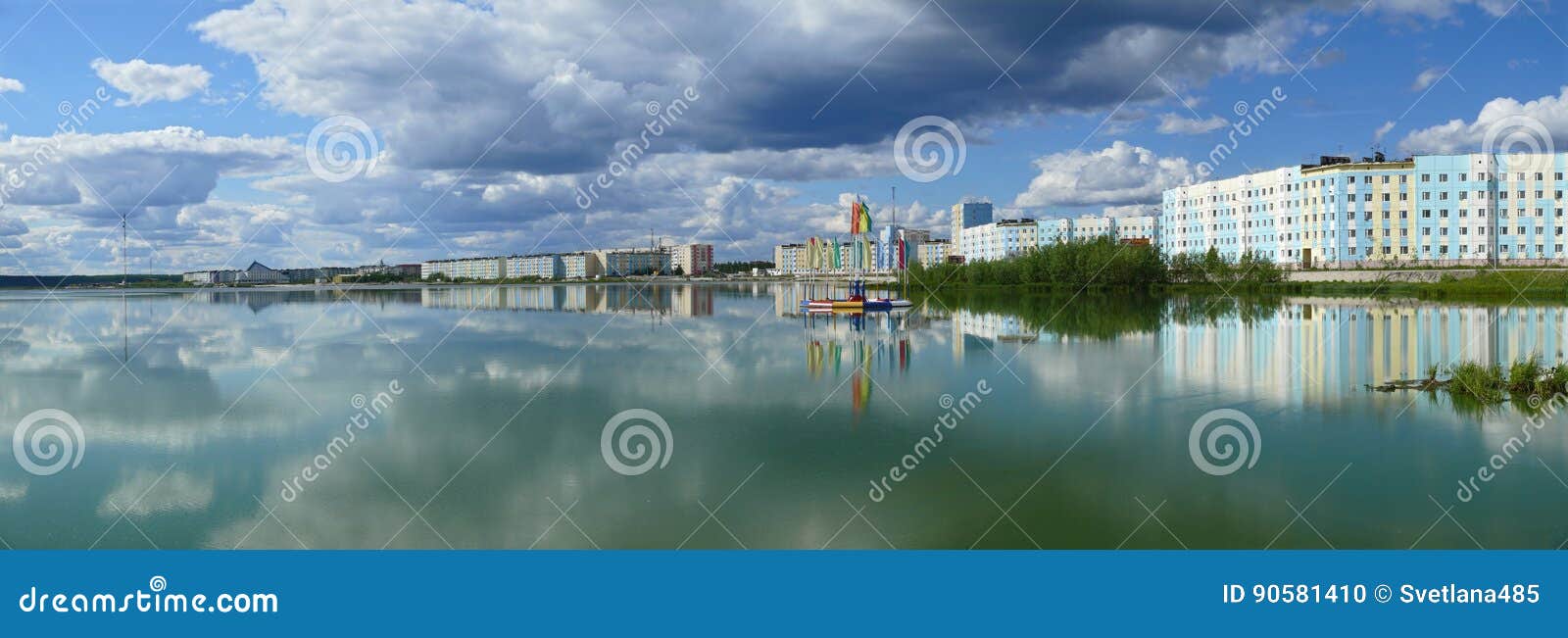 The Panorama of the Nadym stock photo. Image of smooth - 90581410