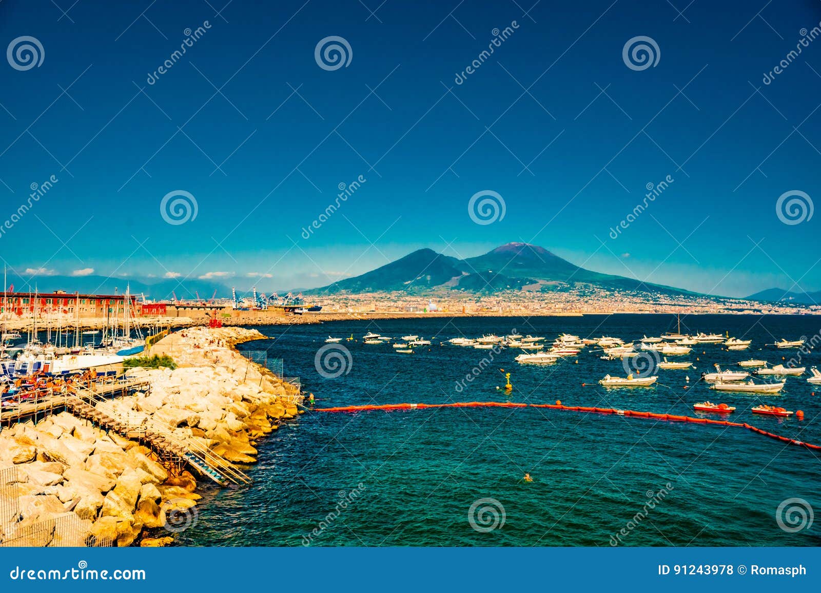 Panorama of Naples, View of the Port in the Gulf of Naples, Editorial ... Panorama of Naples, View of the Port in the Gulf of Naples, Editorial ...