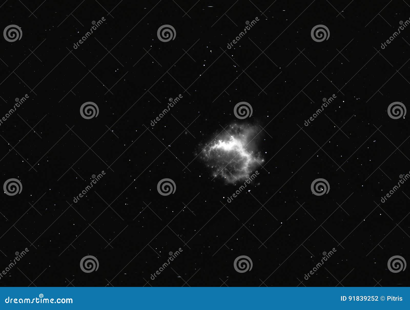 Panorama Of Nebula In Deep Space With Star Field Background ...