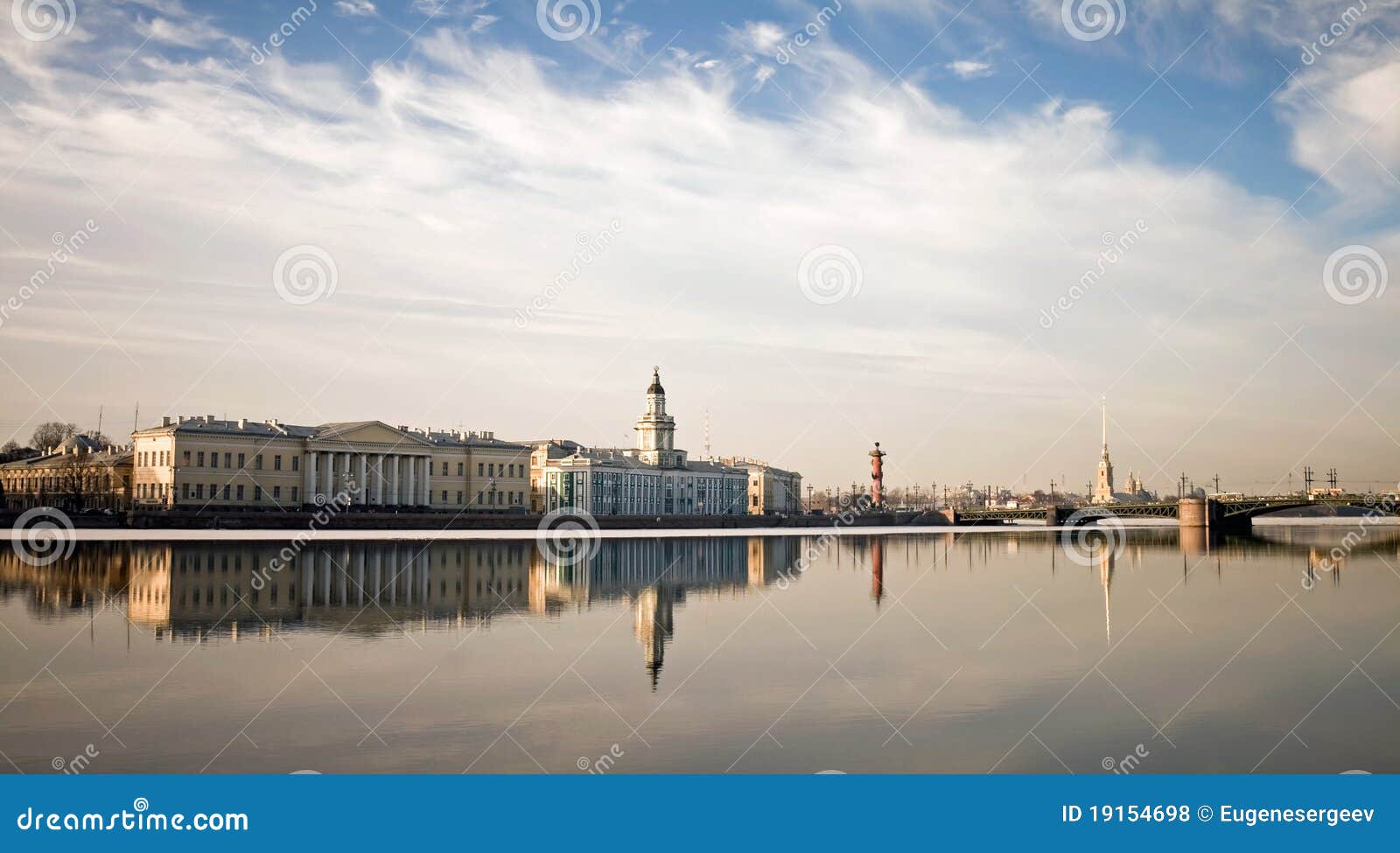 Panorama of Neva River in Saint-Petersburg Stock Photo - Image of ...