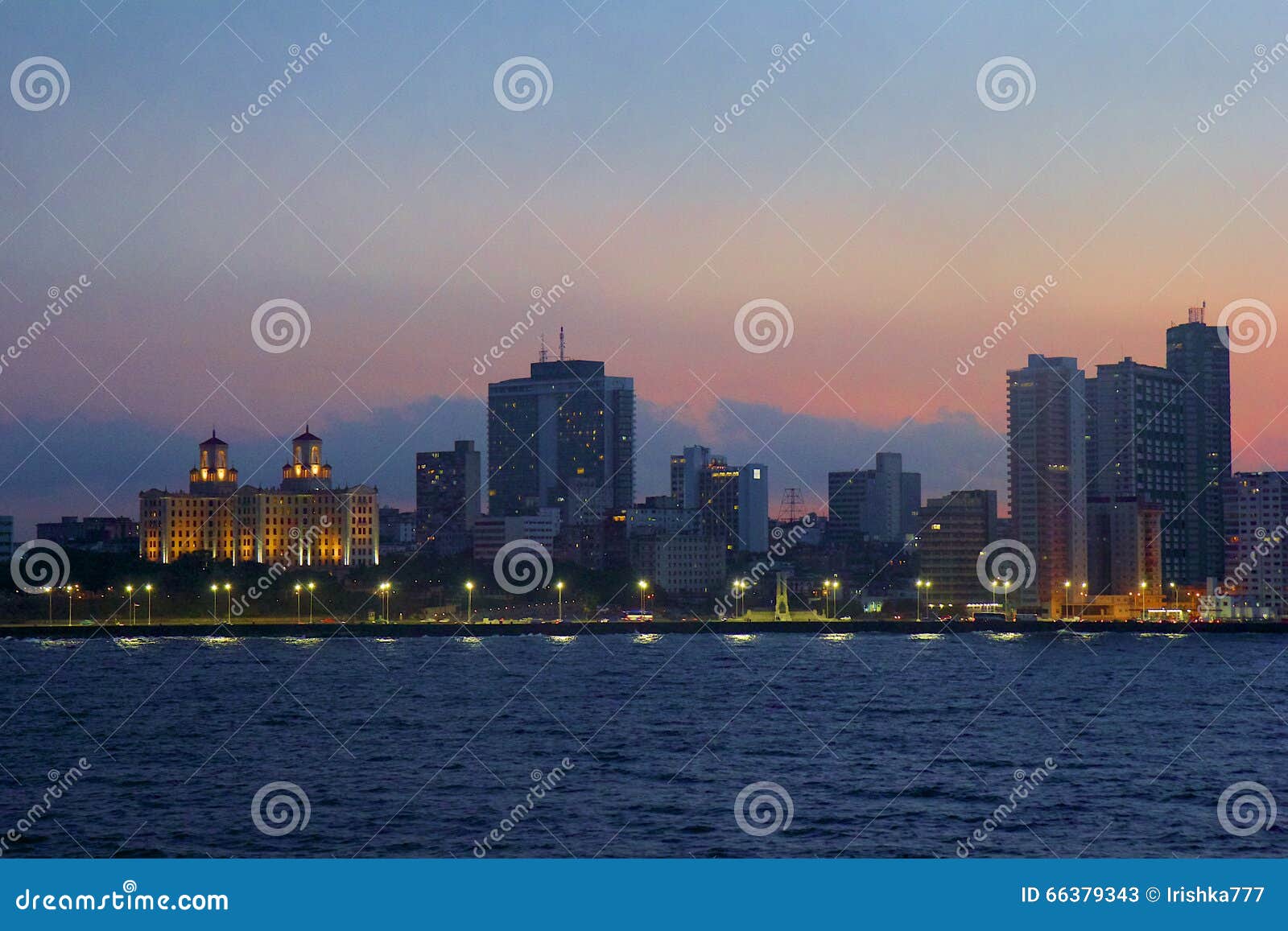 Panorama of Night Havana, Cuba Stock Image - Image of cuba, city: 66379343