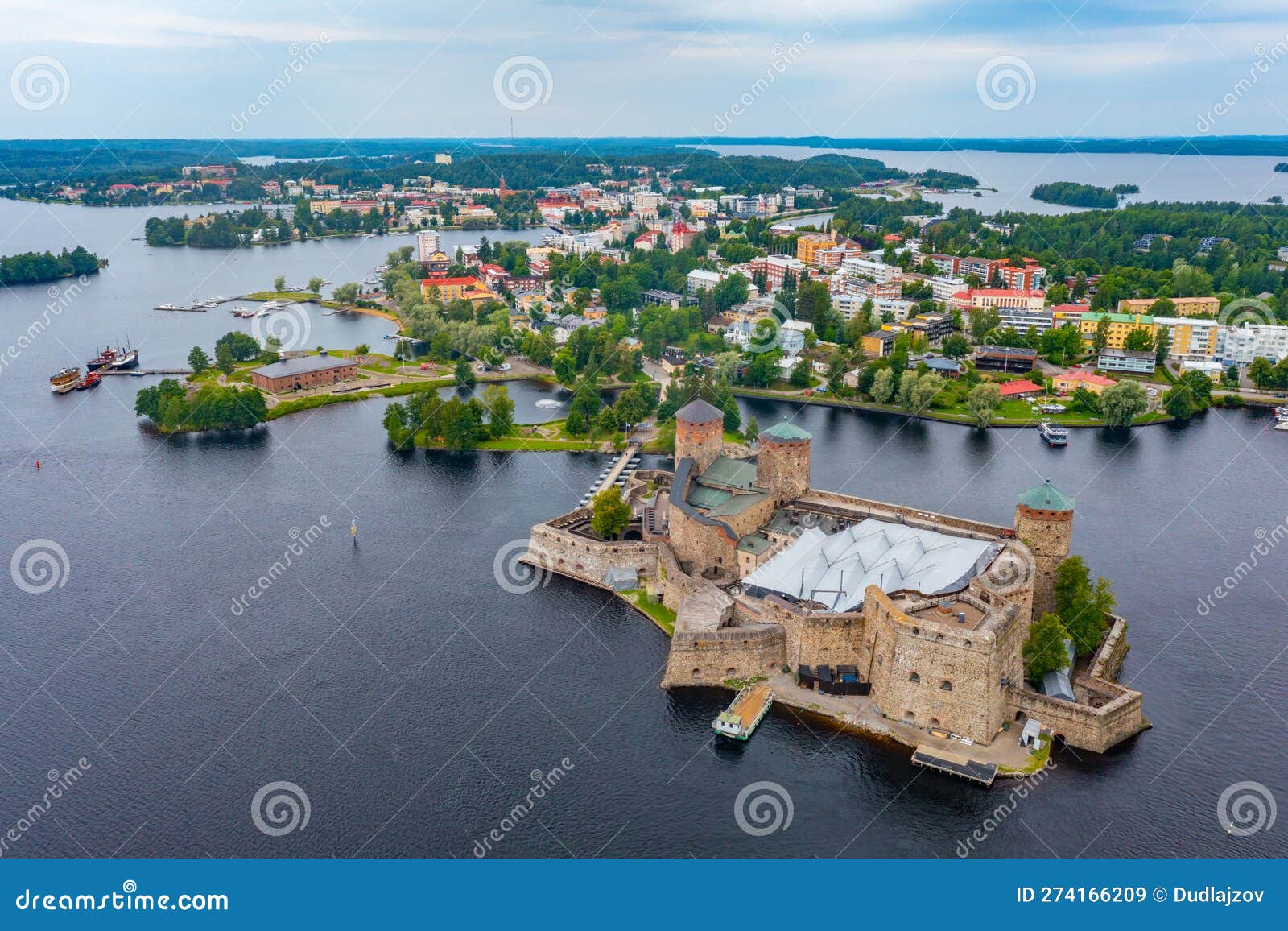 Panorama of Olavinlinna Castle in Savonlinna, Finland Stock Image ...