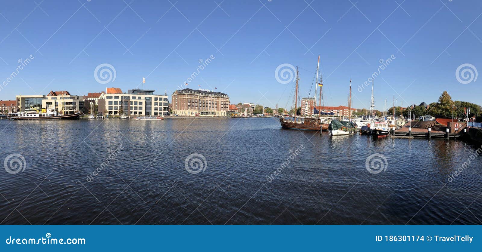 Panorama from the Old Inland Port in Emden Stock Photo - Image of ...