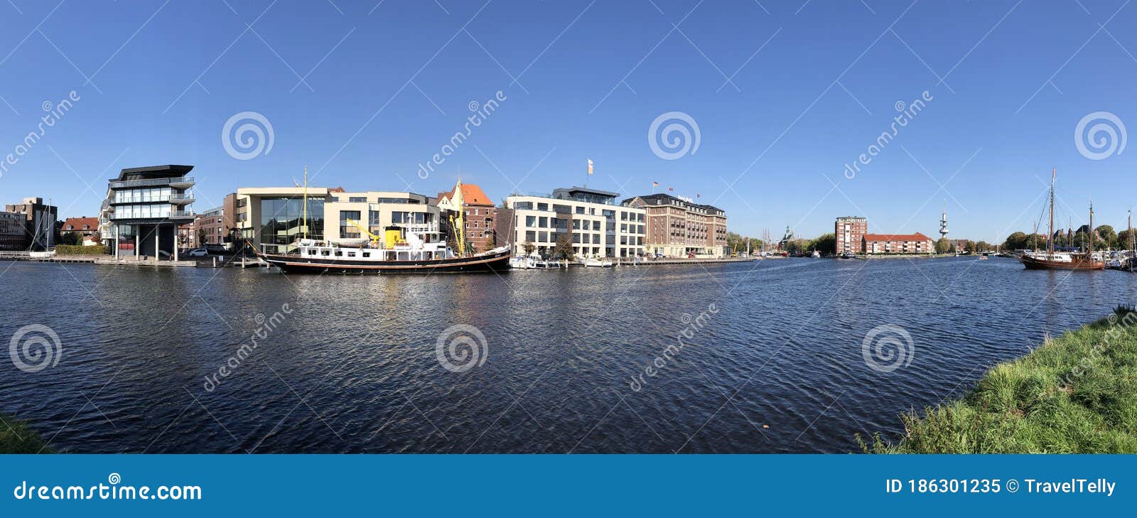 Panorama from the Old Inland Port in Emden Stock Image - Image of ...