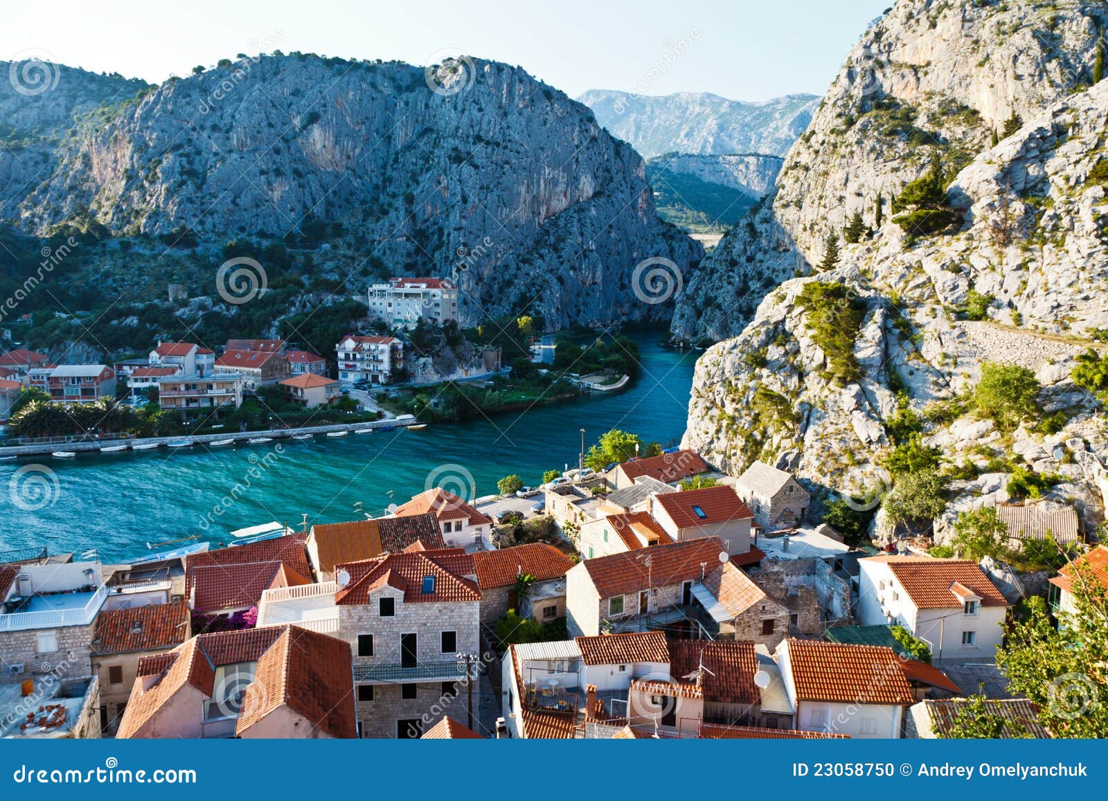 Panorama of Old Pirate Town of Omis Stock Photo - Image of rock, beauty ...