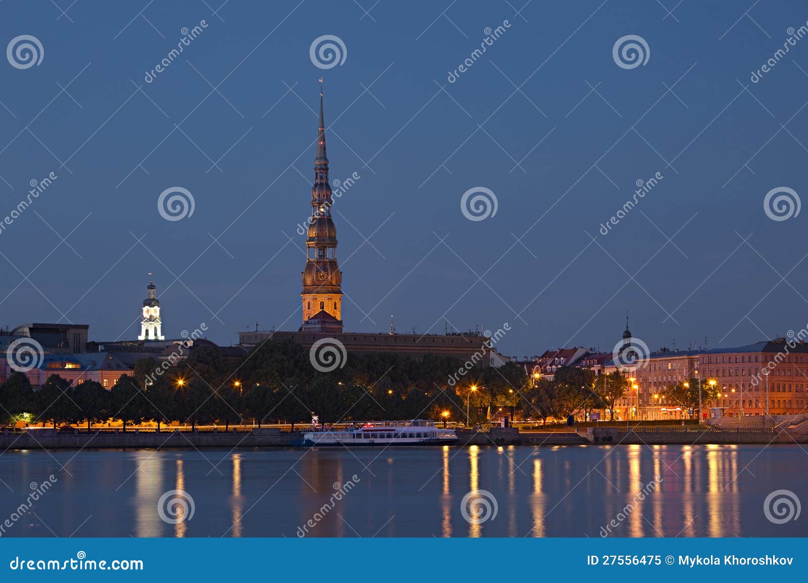 Panorama of old Riga stock image. Image of europe, lantern - 27556475